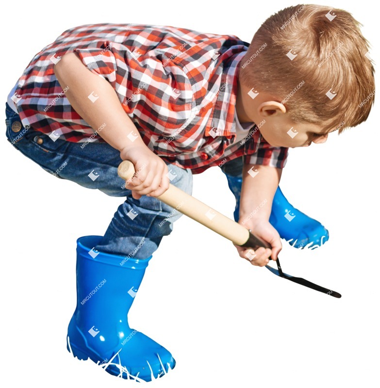 Cut out people - Boy Playing 0008 | MrCutout.com