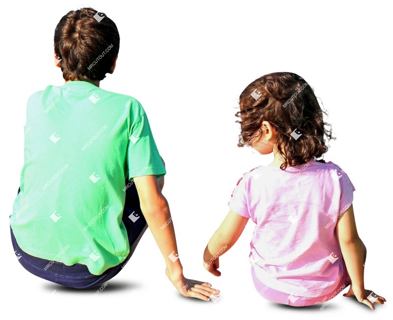 Cut out people - Group Of Children Sitting 0001 | MrCutout.com