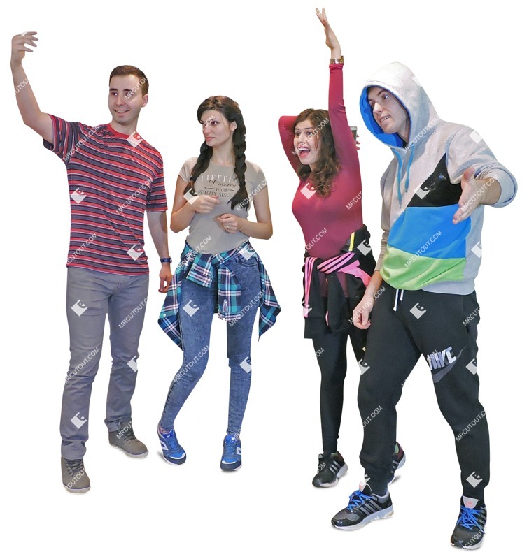 Cut out people - Group Of Friends Standing 0003 | MrCutout.com
