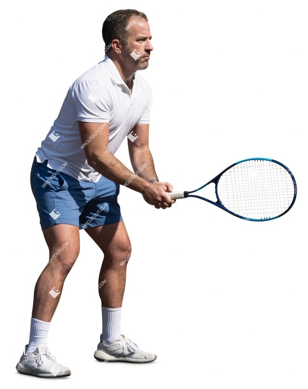 Man playing tennis cut out people (15975)